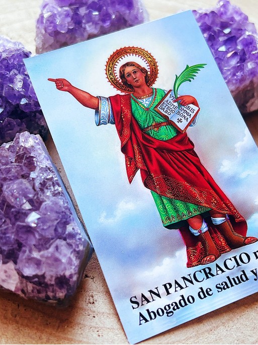 Saint Pancras holy card with prayer