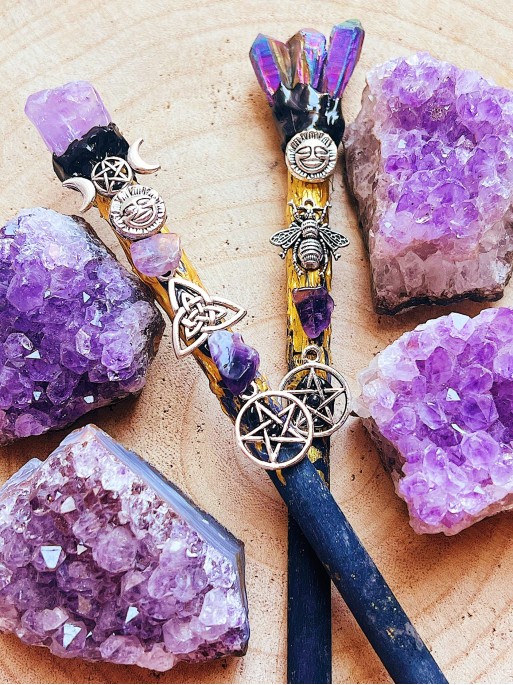 Natural Stone Power Magic Wand - Amethyst