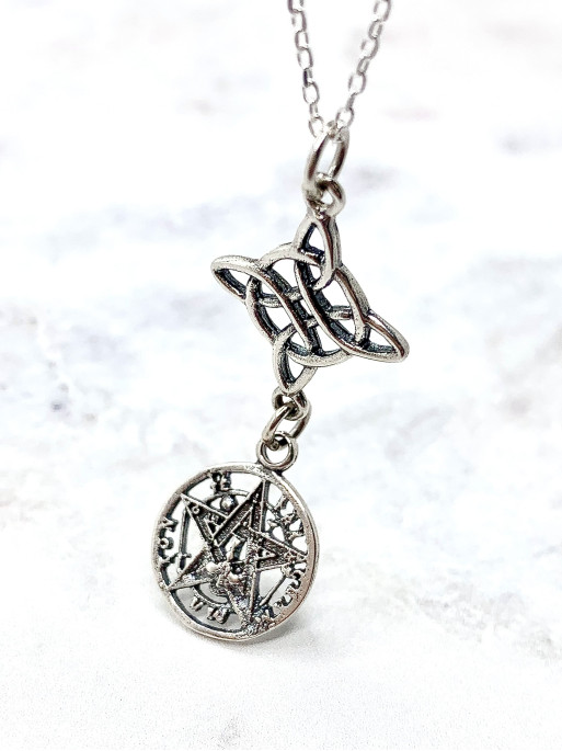 Witches Knot and Tetragrammaton Necklace - Double EXTREME protection