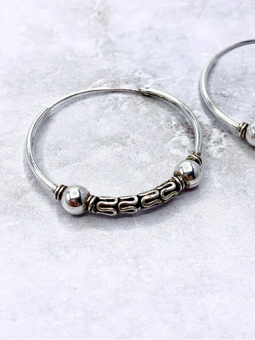 Bali 'Goa Gajah' Earrings (23mm x Sterling Silver)