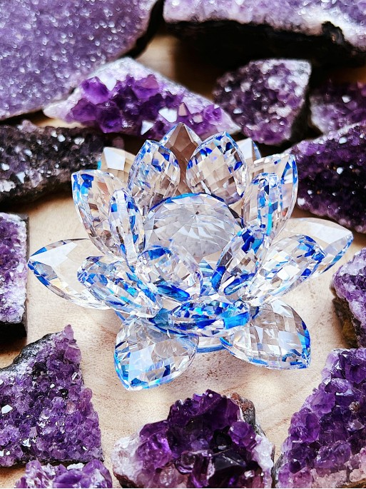 Feng Shui Crystal Lotus Flower - Blue